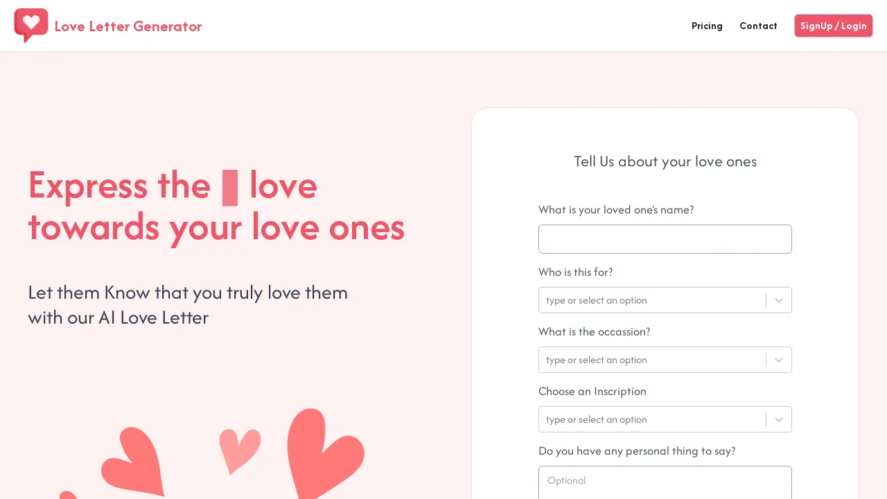 Love Letter Generator - BestofAI
